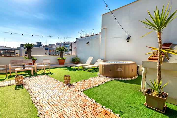150mq Rooftop Paradise With Hot Jacuzzi - Bari