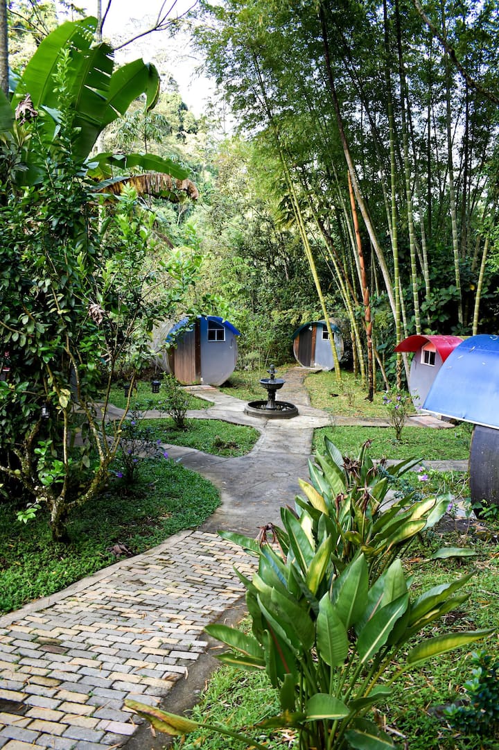 Cabaña Circular Privada - Jardín