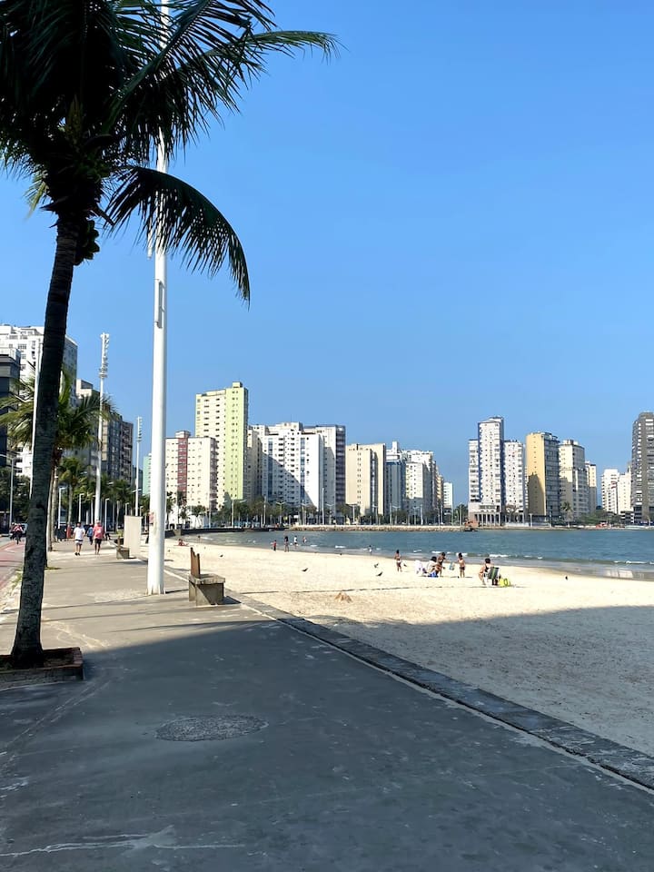 Apto Top Na Quadra Da Praia Gonzaguinha - Santos