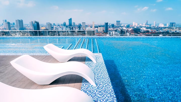 (1118) New Luxury Studio With Best Rooftop Pool! - Phnom Penh