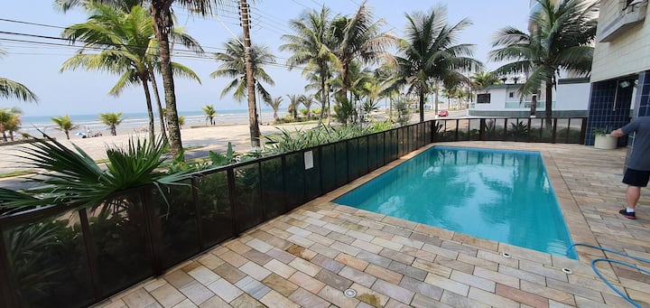 Apto Vista P/ Mar, 8 Pessoas, Varanda, Pé Na Areia - Praia Grande