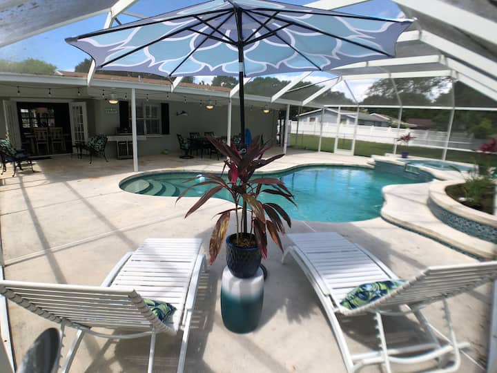 Beachy South Tampa Hottub Pool Ranch Covered Relax - Tampa, FL