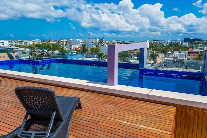 Alberca En Roof, Cama King Con Wifi Rápido, Cocina - Playa del Carmen