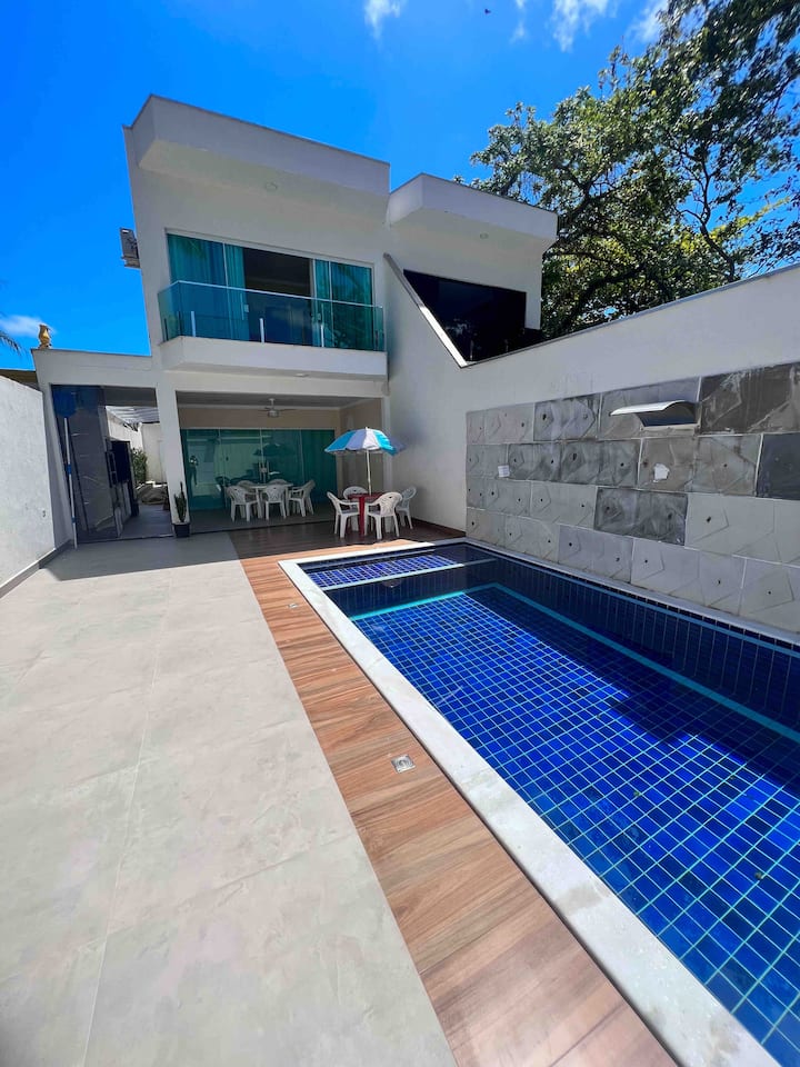 Casa Com Piscina E 3 Suítes - Praia De Pernambuco - Guarujá