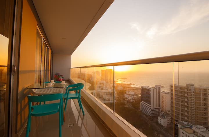 Luxury Apto Ocean View 2br/ Great Location - Cartagena