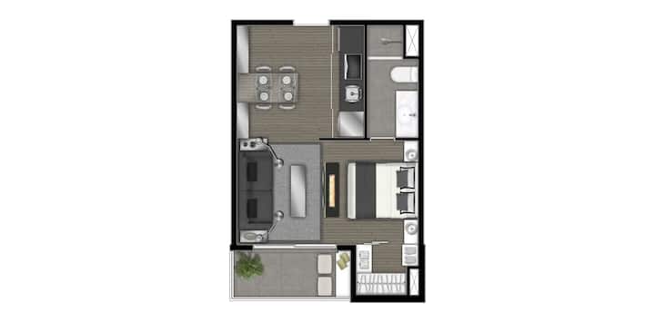 Loft Novo. Mobiliado. EdifÃcio Nine Ipiranga. - Porto Alegre