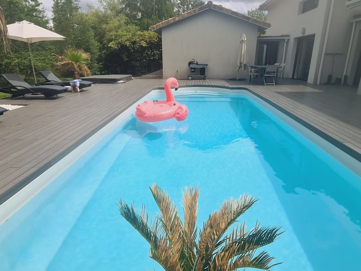 Grande Villa Avec Piscine Et Spa - Sanguinet