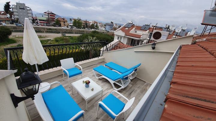Ayhomes Rentals 3+1 Apart With Pool And Sea View - Çalış Beach