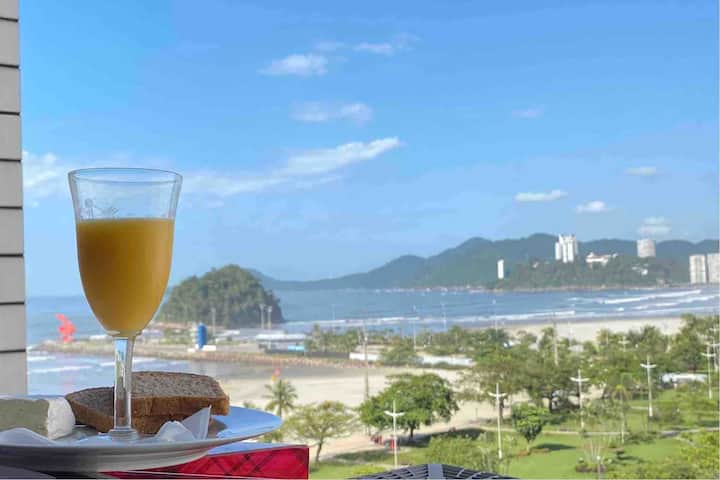 Apê Da Praia: Vistão Pro Mar, Comodidade, 200mb/s - São Vicente