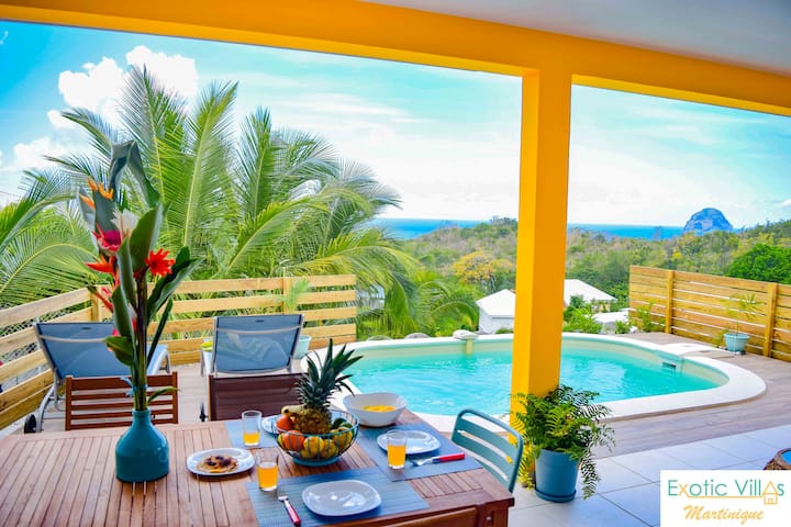 Villa Avec Piscine Privée, Vue Mer, Proche Plage - Martinique