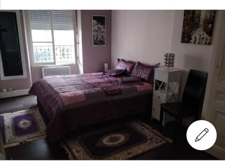 Chambre Spacieuse Avec Un Grand Lit Et Bureau. - Lyon