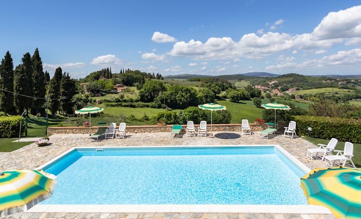 Panoramic Farmhouse With Pool. 1 Km To The Village - Toscane