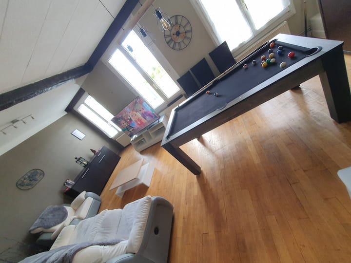 100m² - Billard-tv 65"netflix-lit Xxl - 4 Chambres - Francja