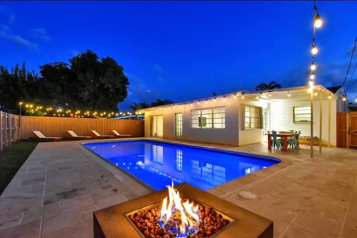 Tropical Boho Heated Pool House Near The Beach - 할리우드