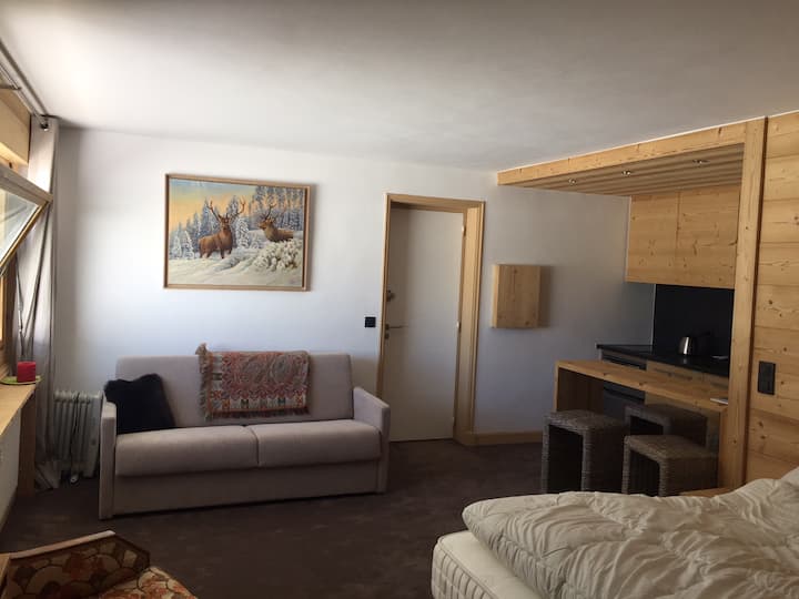 2 Connecting Studios Skis Aux Pieds Mont D'arbois - 梅傑夫