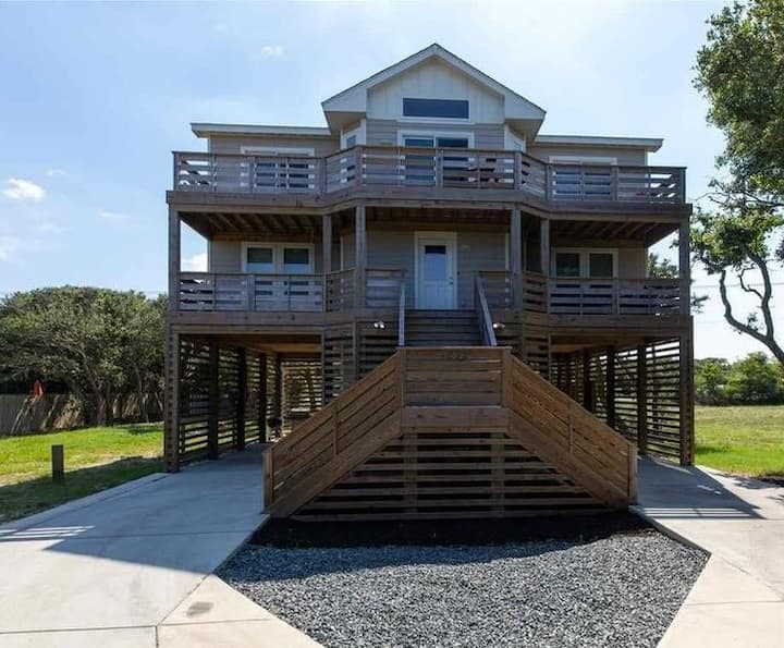 Ocean View! Beachside Of Bypass, Sleeps 10 Hot Tub - Kitty Hawk, NC