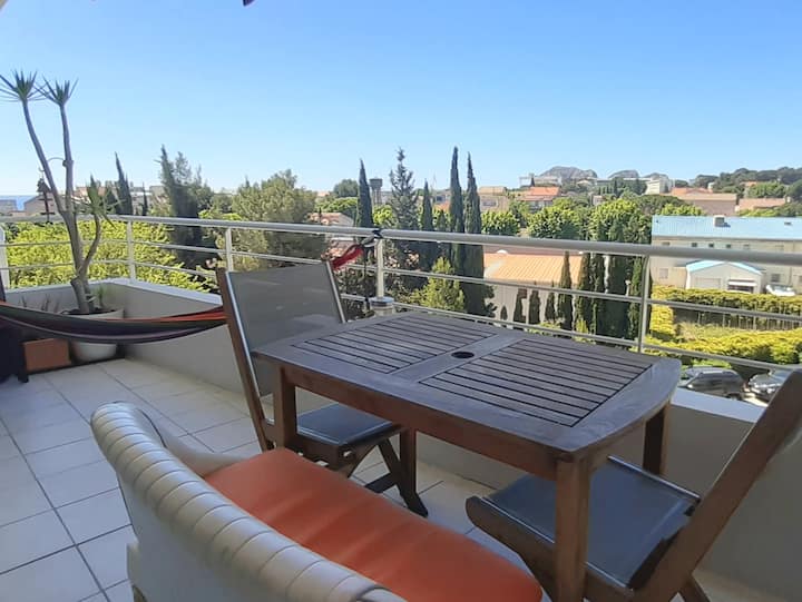 T2 Cosy, Terrasse Vue Mer, Parking, Piscine - La Ciotat