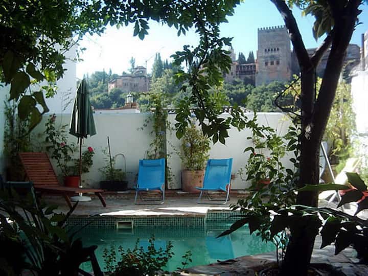 Albayzin, Vista Alhambra, Jardín, Piscina, Max 7 - Granada, España