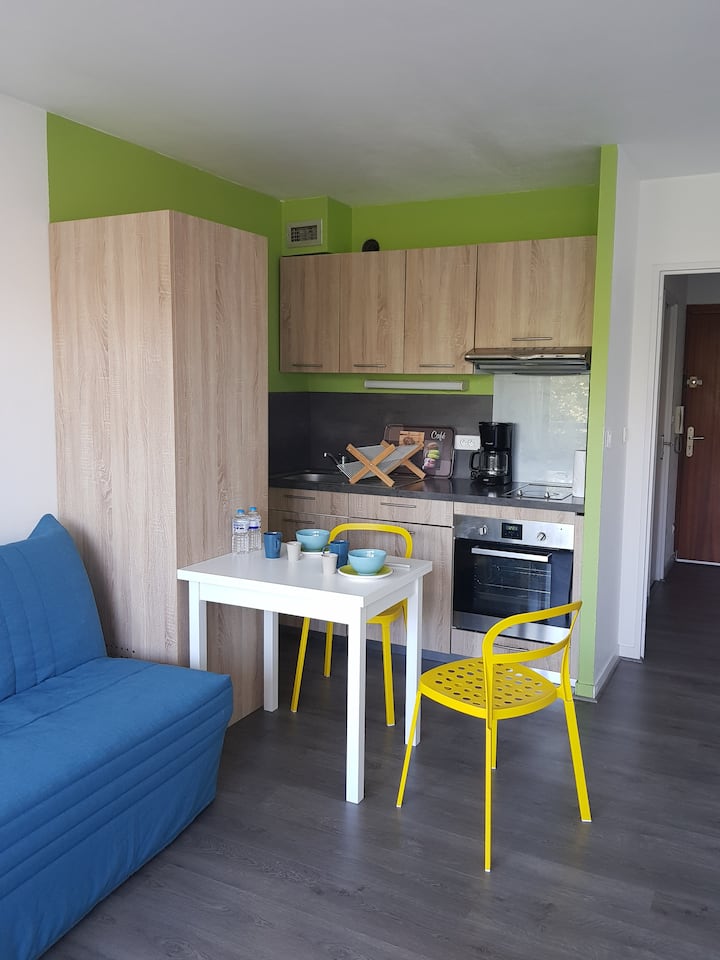 Studio Sable, Bel Emplacement, Piscine, Parking - Biot