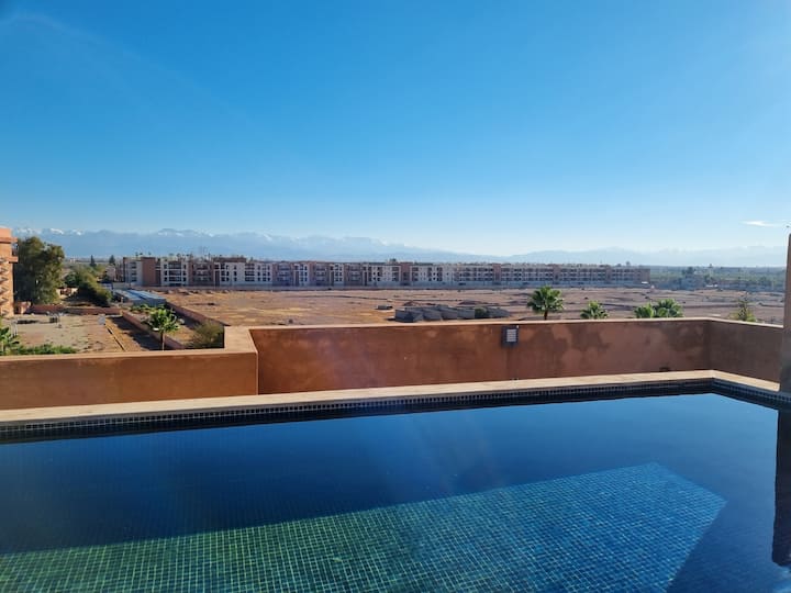 Hivernage- Ravissant T2 Vue Haut-atlas - Piscine - Marrakech