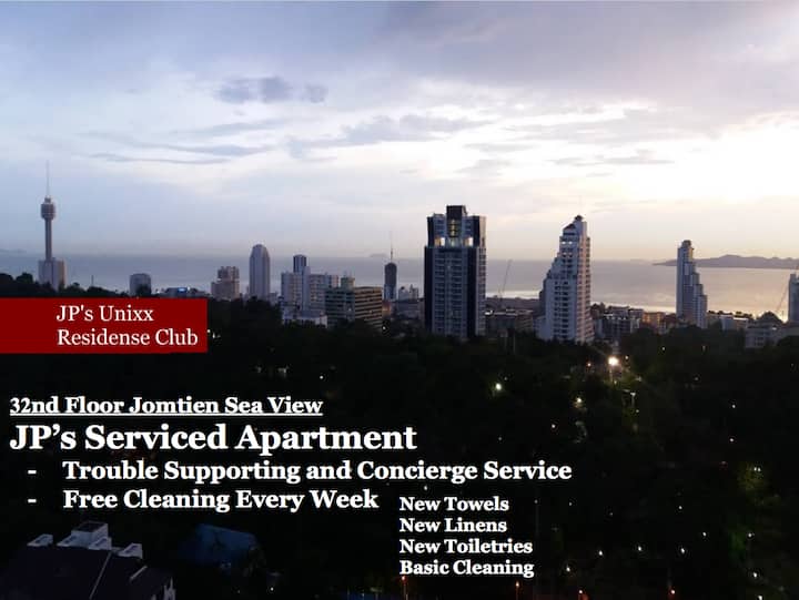 Jp) Unixx #3214 Serviced [32fl Fine 2bd] Apartment - Pattaya City