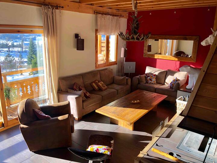Spacieux Chalet: 8 Pers, Sauna, Vue Montagne & Sud - Bardonecchia