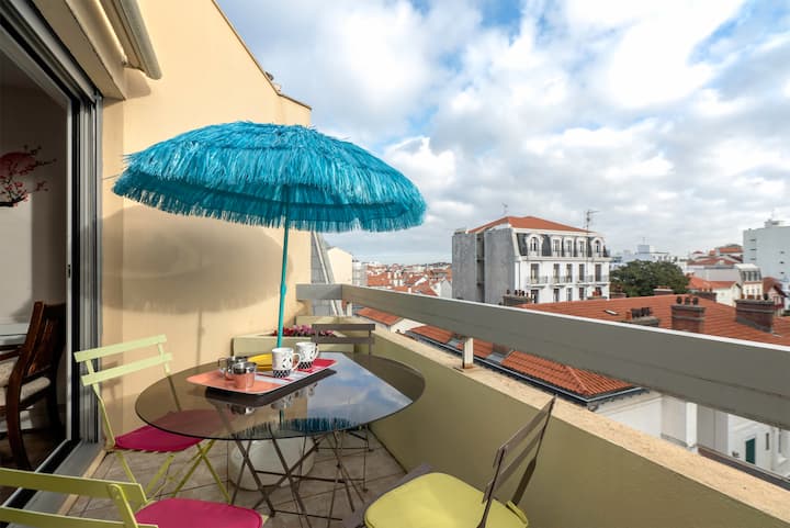 T3 Cosy Avec Terrasse Coeur De Biarritz Parking - 比亞里茨