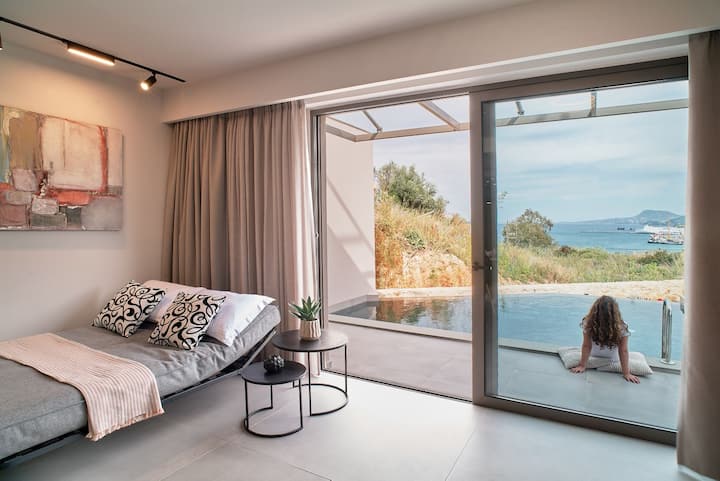 Thearia Villa I - Seaview, Jacuzzi & Heated Pool - Grèce