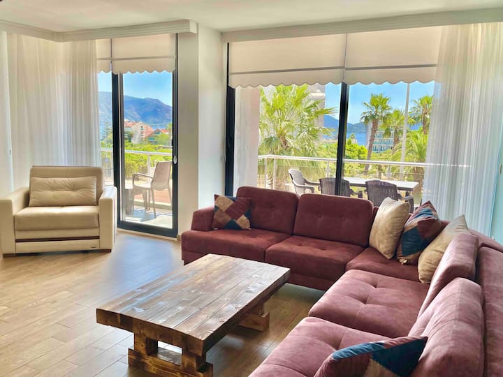 Deniz Manzaralı, Plaja 100 Metre,2+1, Luks Daire 1 - Marmaris