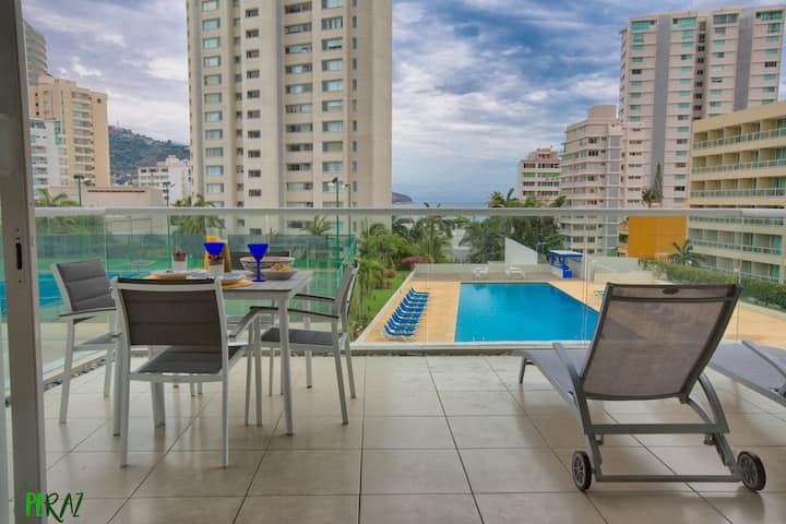 Spacious Family Flat With Terrace Sea View - 아카풀코