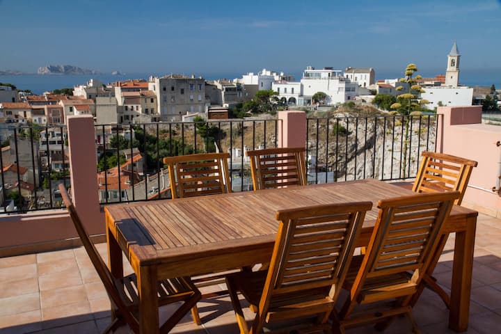 T2 Entre Mer Et Ville Avec Parking - Plages de Marseille Prado