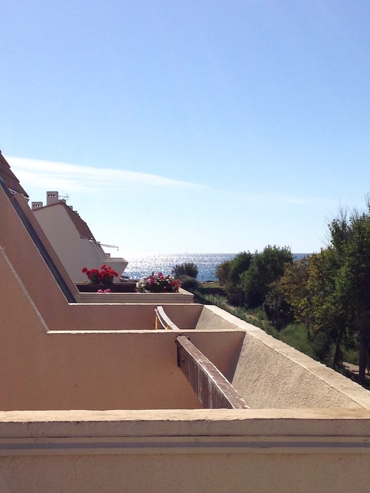T1 Climatisé, Piscine, Vue Mer â 100m De La Plage - Marseillan