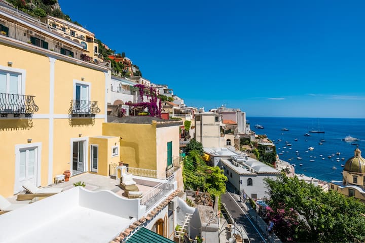 Villa Punta Re Con Ascensore Al Centro Positano - Positano
