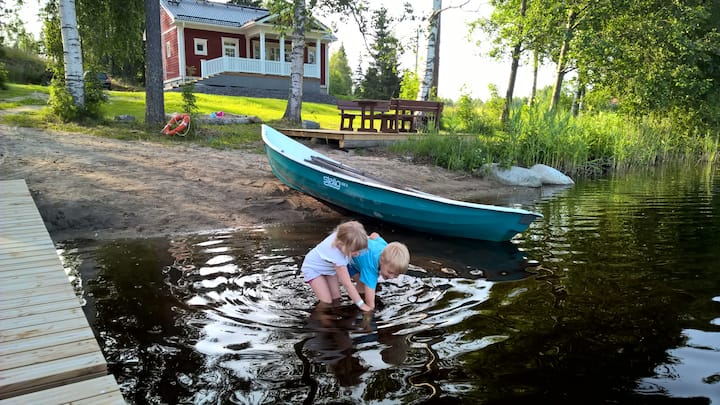 Villa Urho, Huvila Omalla Rannalla. Vene Sisältyy. - Ristiina
