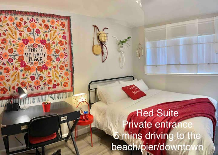 🥤Red Suite🥤prvt Entrance🥤5’ 🚖 To 🏖+Hb Down Town - Huntington Beach, CA