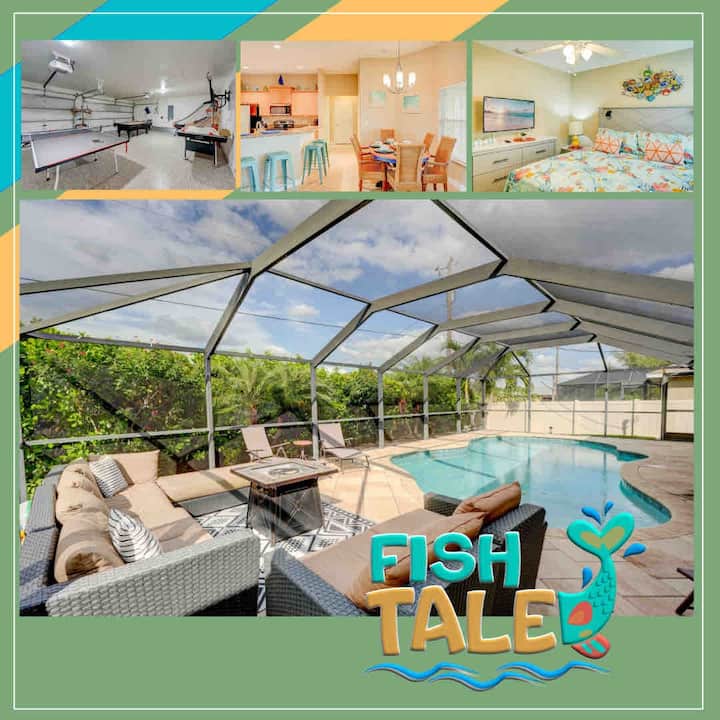Fish Tale 4/3  Pool Home With Game Room Sleeps 10 - Cape Coral, FL