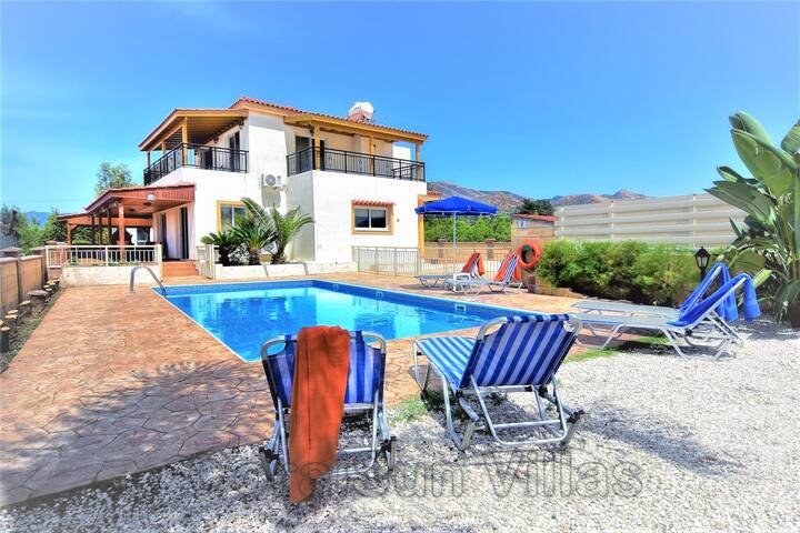 Th5- Beach Front Villa Include Air Con Gated Pool - Нео Хорио