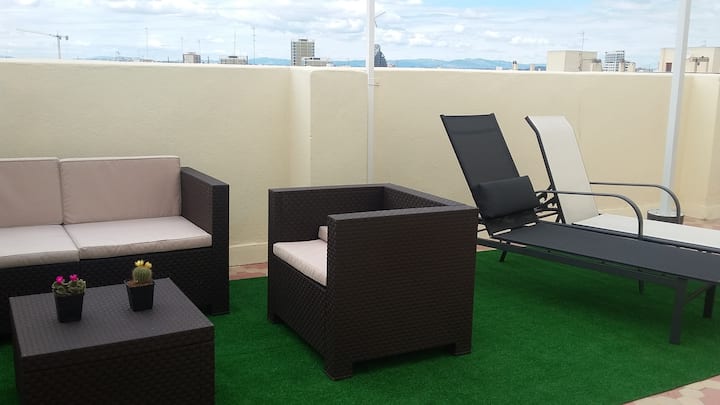 Penthouse Grande Terrase 15mn à Pied Du Centre - Valencia