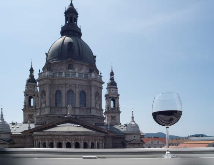 Helena Apart With The View On St Stephan Basilica - Budapest