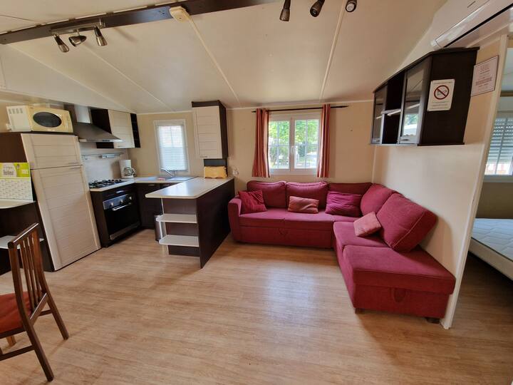 Grand Mobile Home Dans Camping - Mimizan