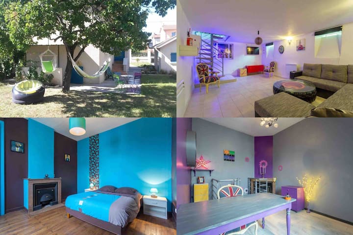 Maison Cozy + Jardin, Pkg, Métro, Quartier Calme - Lyon