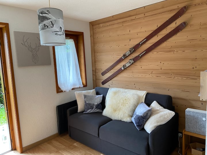 Joli Studio Cosy Avec Terrasse Et Jardin - Châtel