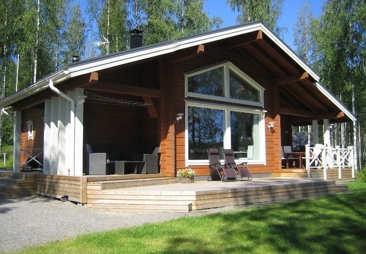 High-end Modern Log Cabin On A Lake - Laukaa