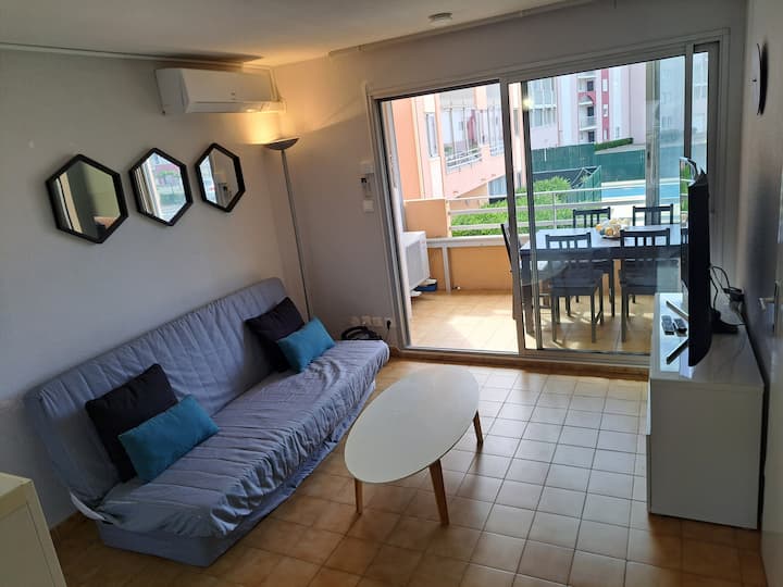 Appart Climatisé, 50m Mer, Parking, Piscine - Agde