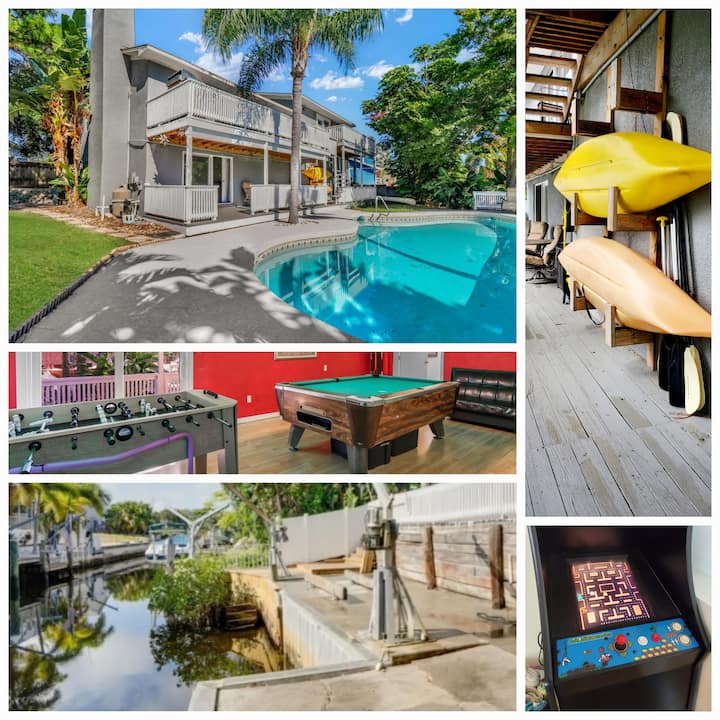 Waterfront Home-heated Pool, Fishing, Gameroom + - 哈樂迪