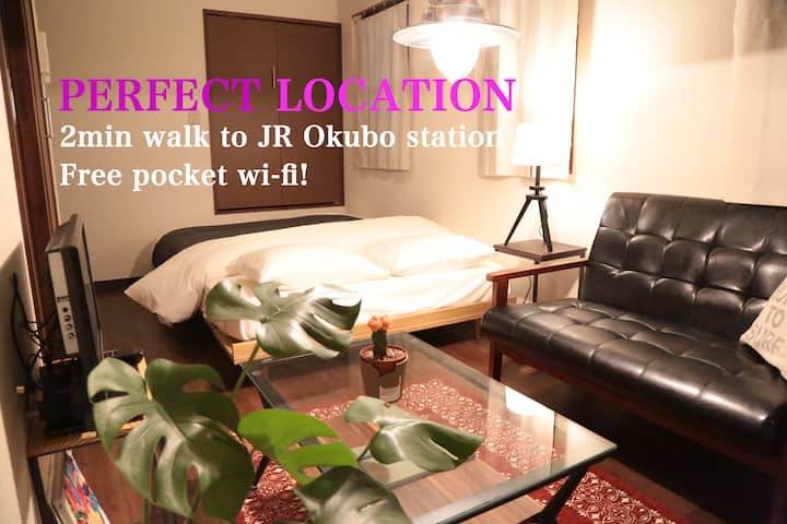 4min Shinjuku St/cozy&clean/2min Walk Jr Okubo Sta - Harajuku
