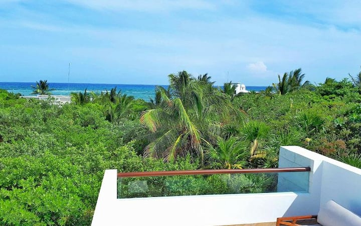 Stunning Caribbean Sea View Villa W/ Rooftop - Akumal