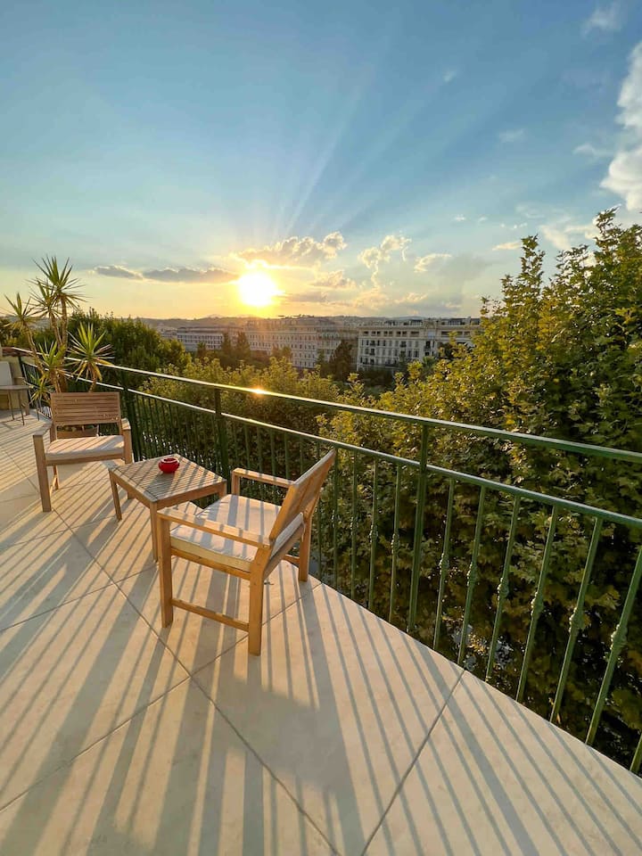 Vip 3br Penthouse & 20m2 Terrasse (Beach 5" Walk) - Nice