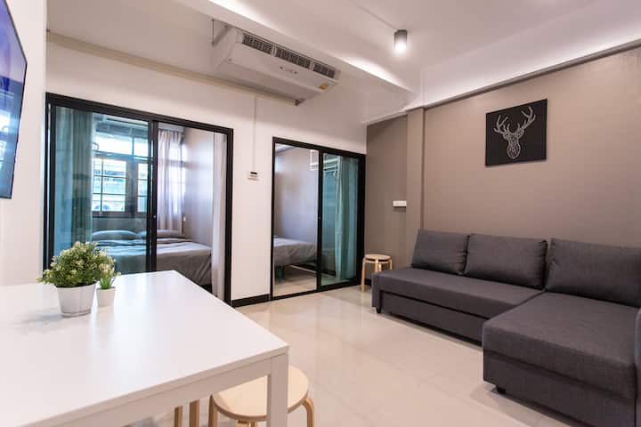 (W5) 2 Bedrooms 4-6 Guests+kitchen 1min To Bts - Bangkok Yai