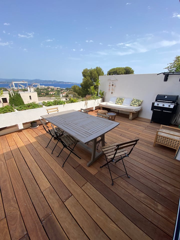 Duplex T4 + Clim, Vue Mer Et Calanques Panoramique - La Ciotat